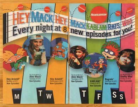 1997 Nickelodeon Print Ad Poster Hey Arnold Alex Mack Rugrats Kablam