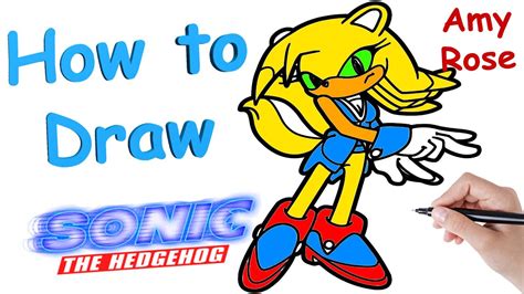 How To Draw Amy Rose Sonic The Hedgehog Youtube