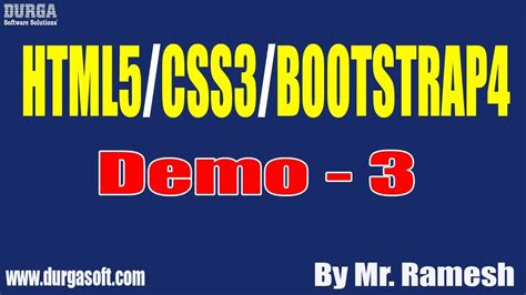 Html5css3bootstrap4 Tutorials Demo 3 By Mr Ramesh On 15 04