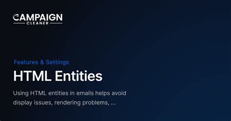 Html Entities Documentation