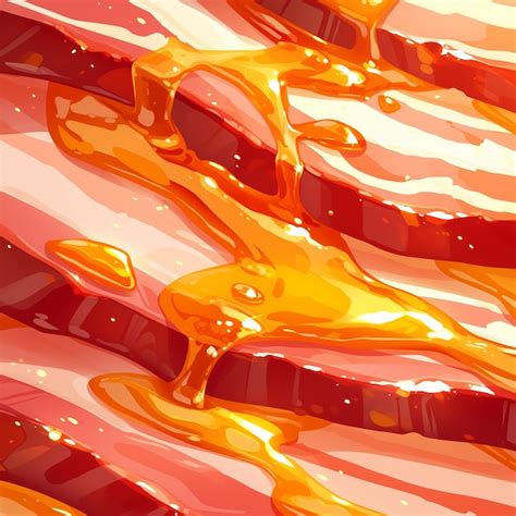 Premium Vector Crispy Bacon With Maple Syrup Glaze
