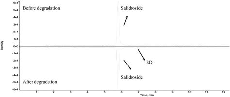 Total Ion Chromatogram Of Salidroside Before And After Degradation In Download Scientific