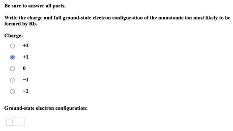 Solved Be Sure To Answer All Parts Write The Charge And Chegg