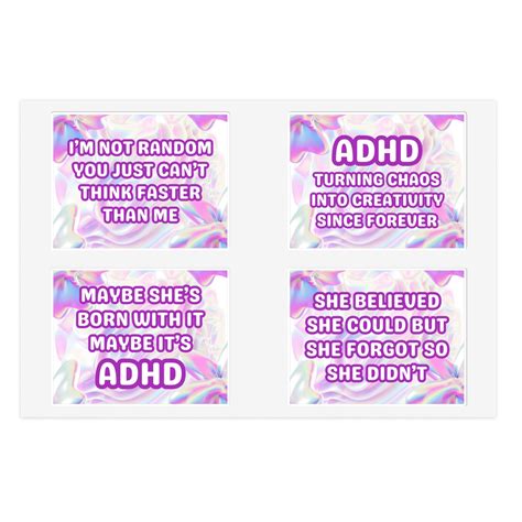 Adhd Meme Stickers Funny Adhd Sticker Set Sarcastic Adhd Stickers