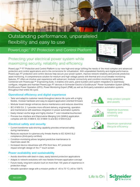 Powerlogic™ P7 Protection And Control Platform Pdf Automation