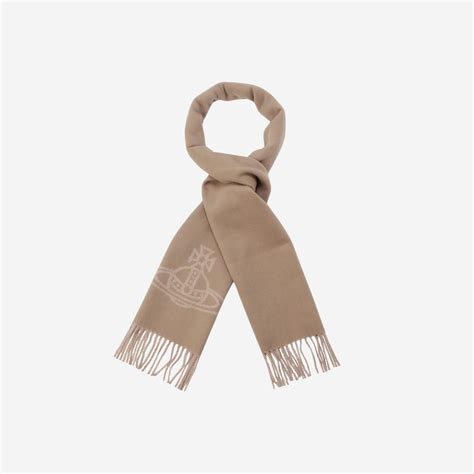 비비안 웨스트우드 더블 페이스 싱글 오브 머플러 카멜 Vivienne Westwood Kream