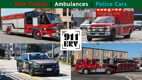 Fire Trucks Ambulances And Police Cars Responding Compilation