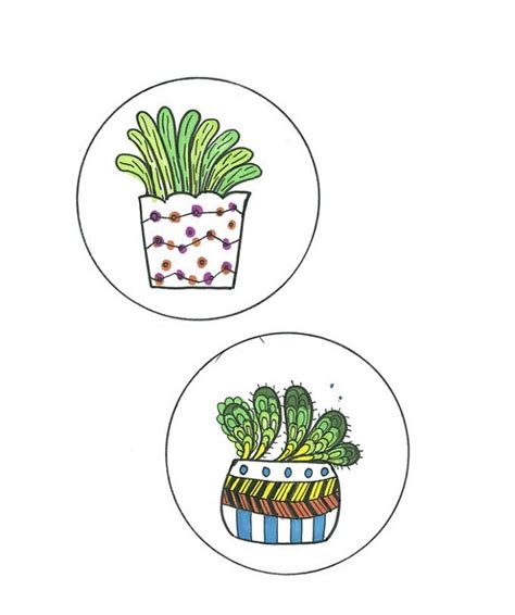 第九波小盆栽手绘简笔画。 艺术画吧 植物花卉简笔画 简笔画