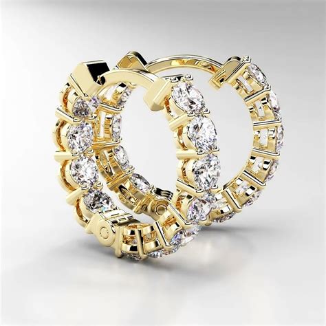 Real Diamonds Party Wear Diamond Huggies Earrings 1620 Gm 12 Kt At