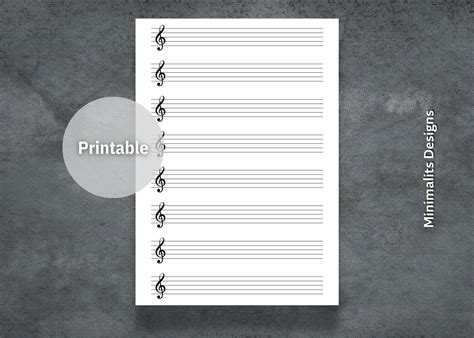 Treble Clef Sheet Music Sheet Blank Music Treble Clef Printable