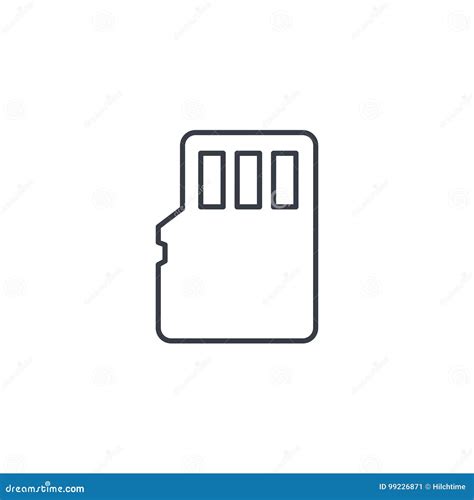Flash Memory Sd Card Thin Line Icon Linear Vector Symbol Stock Vector