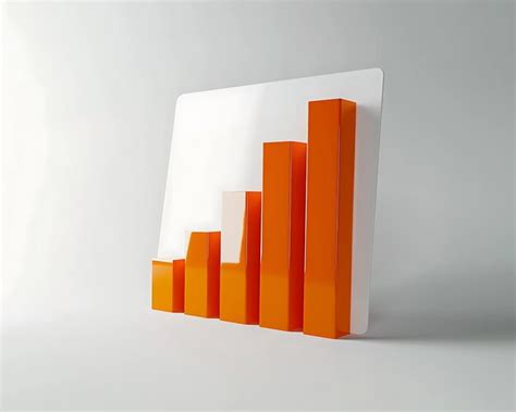 Simple Orange Bar Graph Against A White Canvas Side Perspective