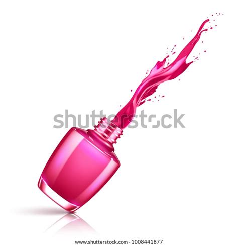Nail Polish Splashing Bottle Stock Vector Royalty Free 1008441877