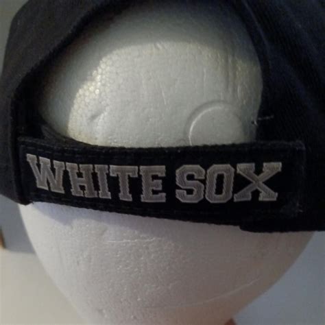 Youth Chicago White Sox Strap Back Cap Hat Black Depop