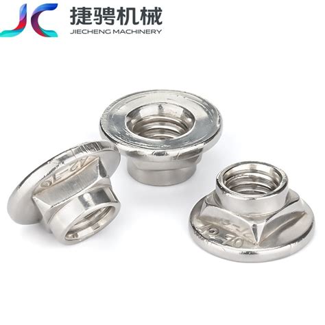 304 Stainless Steel Flange Nut Din9623 Toothed Hexagon Flange Nut