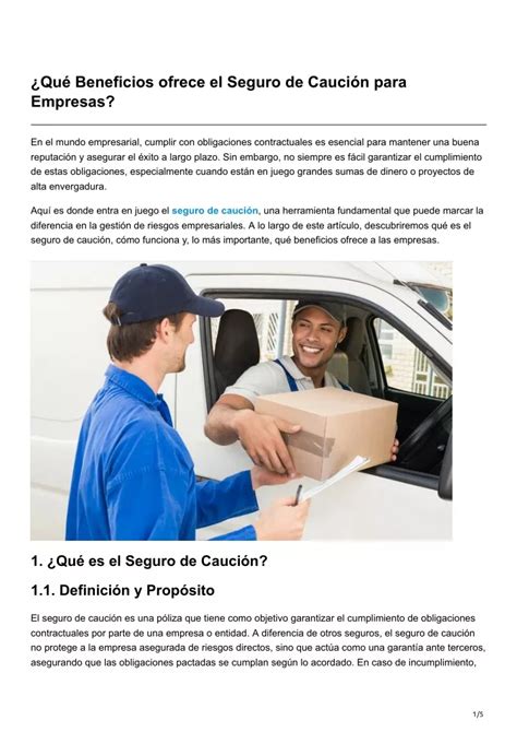 PPT Qué Beneficios ofrece el Seguro de Caución para Empresas