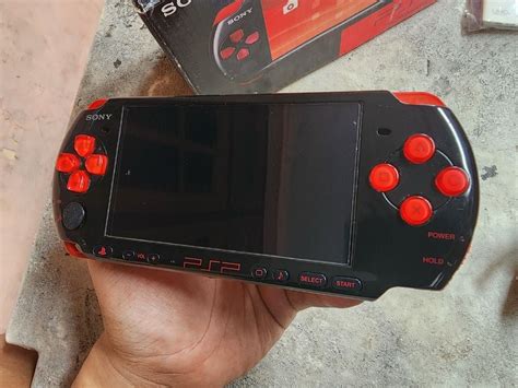 Playstation Portable PSP Slim Black and Red Limited Edition Fullset ...