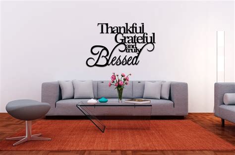 Thankful Grateful Blessed Metal Sign Metal Wall Art Metal Sign