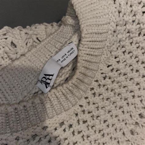 Zara Knit Crochet Cream Sweaterjumper Really Soft Depop