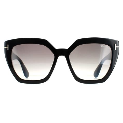 Sunglasses Square Shiny Black Smoke Gradient Ft0939 Phoebe Tom Ford