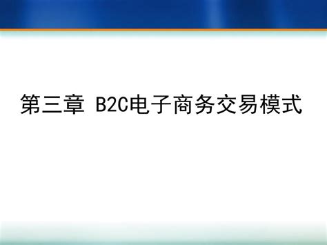 第3章电子商务 b2c word文档在线阅读与下载 无忧文档