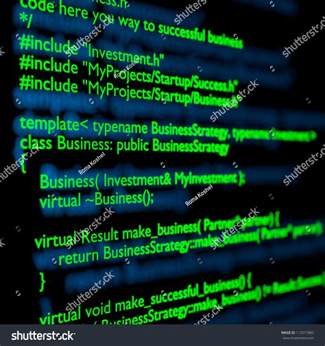 Green C Code On Black Background Stock Illustration Shutterstock