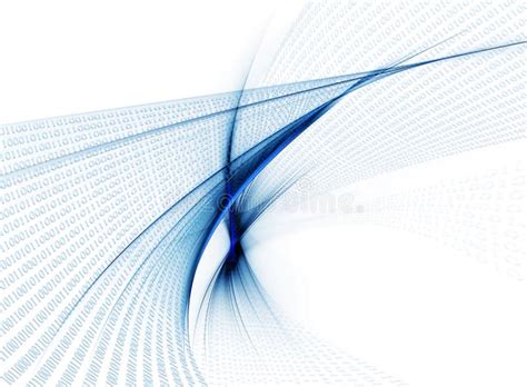 Binary Code Data Flow Blue Wavy Border Stock Illustration