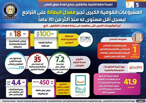 المشروعات القومية تهزم البطالة التشغيل يرتفع لأعلى مستوى منذ 30 عاما