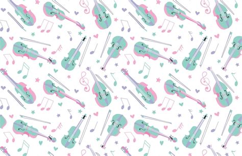 Premium Vector Violin Seamless Pattern