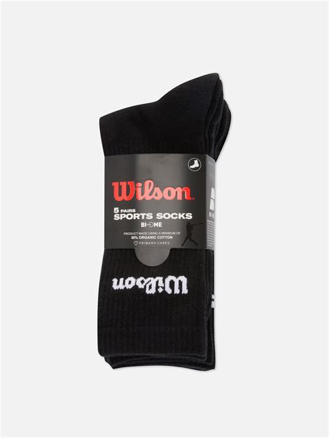Pack De 5 Pares De Calcetines Deportivos Wilson Negro Hombre Primark
