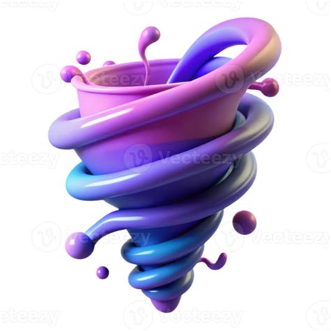 Abstract Render Of A Swirling Purple And Blue Liquid Tornado 55663856 Png