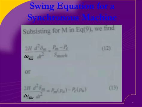 Swing Equation And Its Solutions Power Angle Relationship And Its Curve Ppt Physics Science