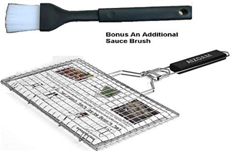 Aizoam Grill Basket Stainless Steel Bbq Grilling Basket Large Folding