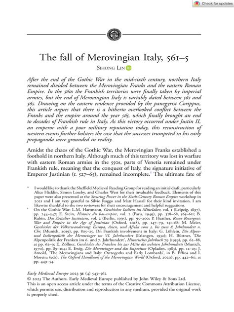 Early Medieval Europe 2023 Lin The Fall Of Merovingian Italy 561