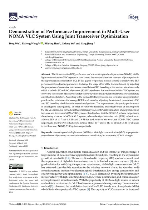 Pdf Demonstration Of Performance Improvement In Multi User Noma Vlc