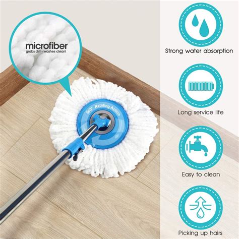 Magic Spin Mop And Bucket Set Foot Pedal Mop Bucket With 3 Pcs Refill
