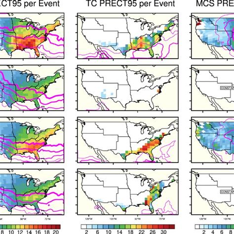 Annual Mean Accumulated Precipitation From Events With ≥95th Percentile