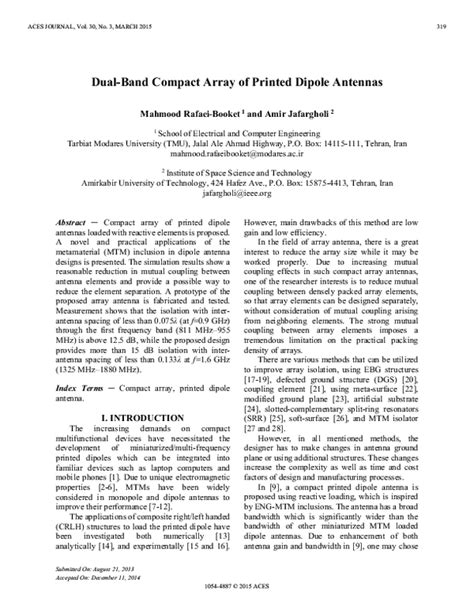 pdf dual band compact array of printed dipole antennas mahmood rafaei booket
