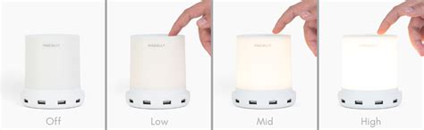 Macally Small Touch Lamps For Nightstand Bedside Lamp With USB Port Way Dimmable Short