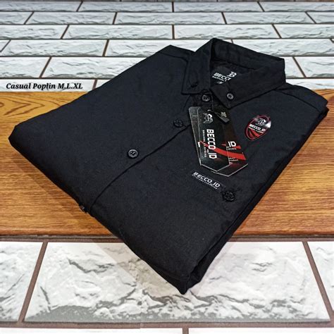 Jual Kemeja Hitam Pria Polos Lengan Pendek Original Distro Kemeja Pria