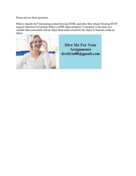 Please Answer These Questions What Is Apache For Generating Content Spdf