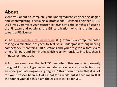 Ppt What Are The Benefits Of Passing The Fe Exam Powerpoint
