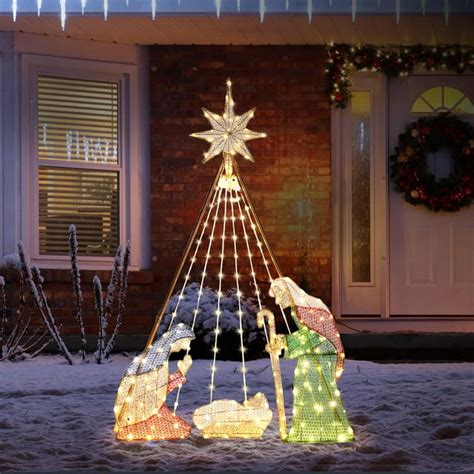 Ubesgoo 6ft Outdoor Nativity Set Light Up Nativity Scene Christmas