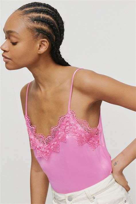 Satin Lace Cami Boohoo Uk