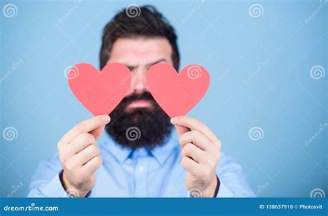 Making Man Feel Loved Man Bearded Hipster With Heart Valentine Card