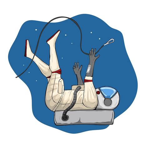 Dessin Animé Mignon Dastronaute Flottant Dans Lespace Vecteur Premium