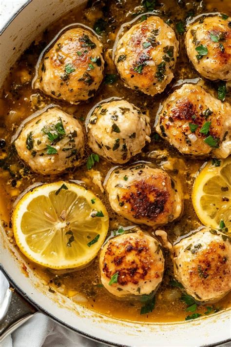 Chicken Piccata Meatballs Insanely Good