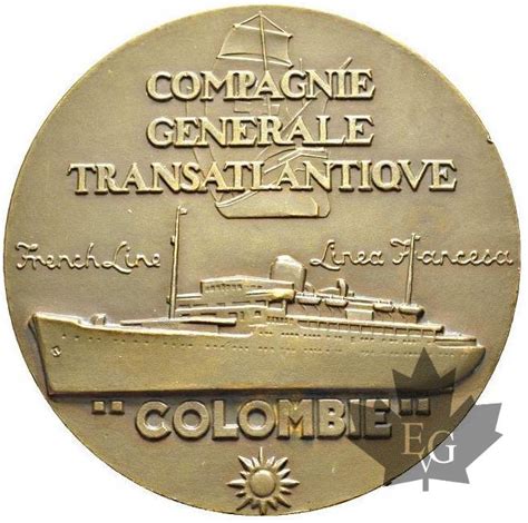 Monnaies FRANCE Médaille Compagnie Génerale Transatlantique prFDC