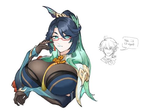 Aether Cloud Retainer And Xianyun Genshin Impact Drawn By