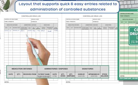 Controlled Drug Recording Book Jumbo 150 Page Log With Index To Record Administration Of